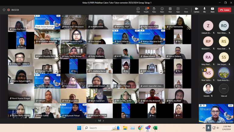 Pelatihan Calon Tutor Tutorial Online (Tuton) Tahap I semester 2023/ ...